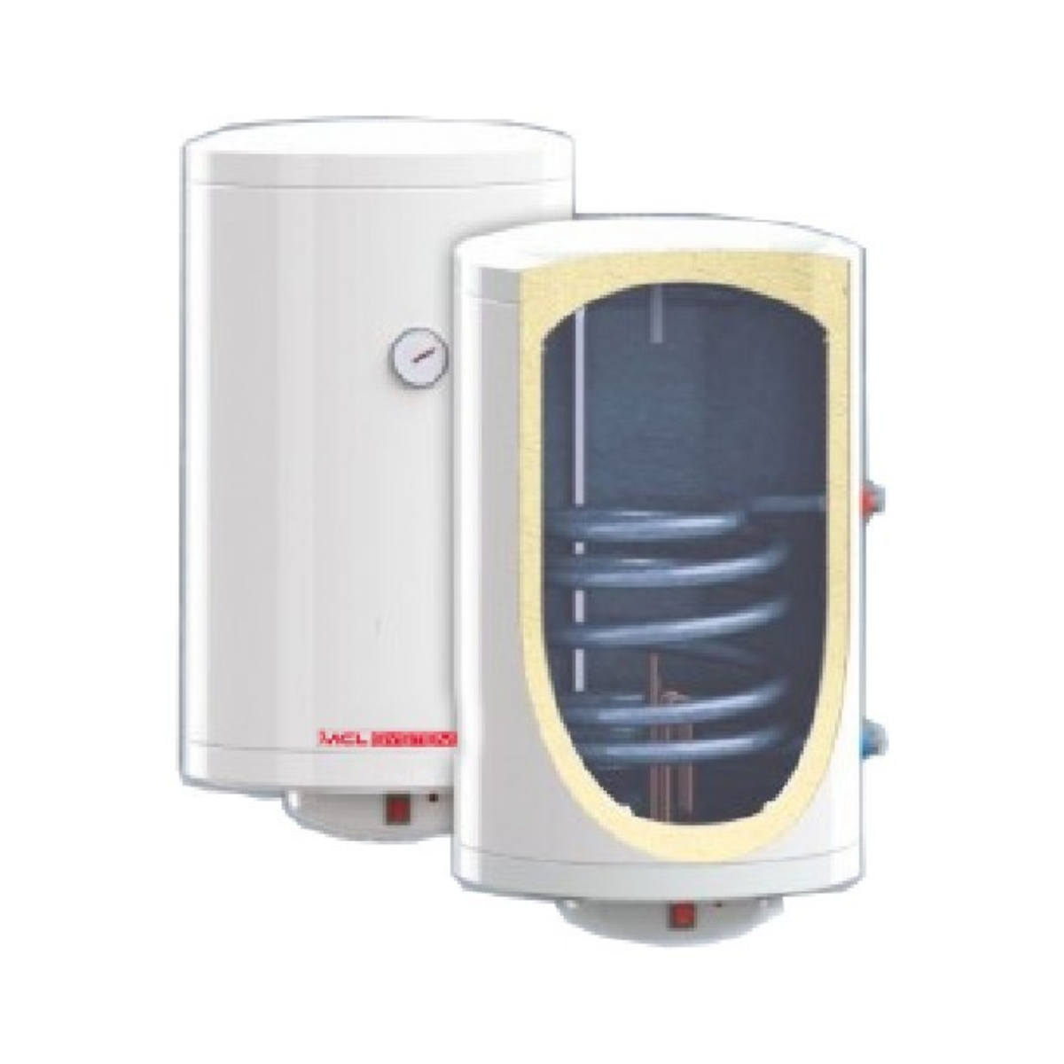 MECALIA 150L Floor-standing Vitrified Spiral Coil Tank, 560mm Diameter ...