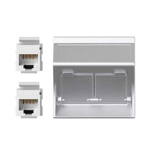 Plaque VD Inclinée 2 CAT 6U Aluminium - SIMON - GroupSumi | GroupSumi