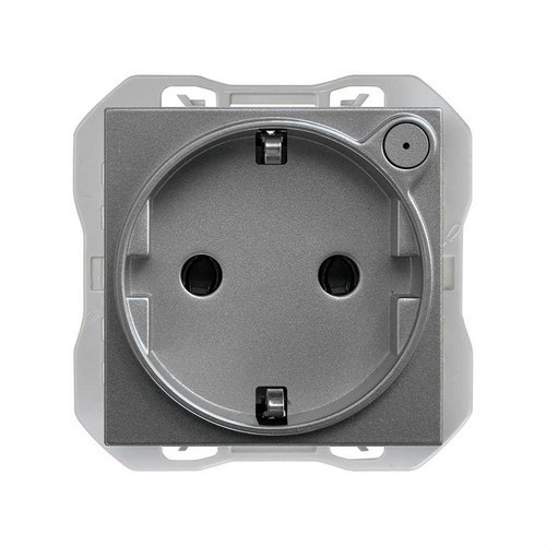 Schuko Socket Base Simon iO Screw Terminal Titanium Simon 270 SIMON ...