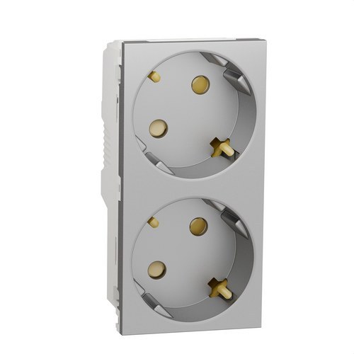 Schneider Electric Double Schuko Socket Base Aluminium SCHNEIDER ...