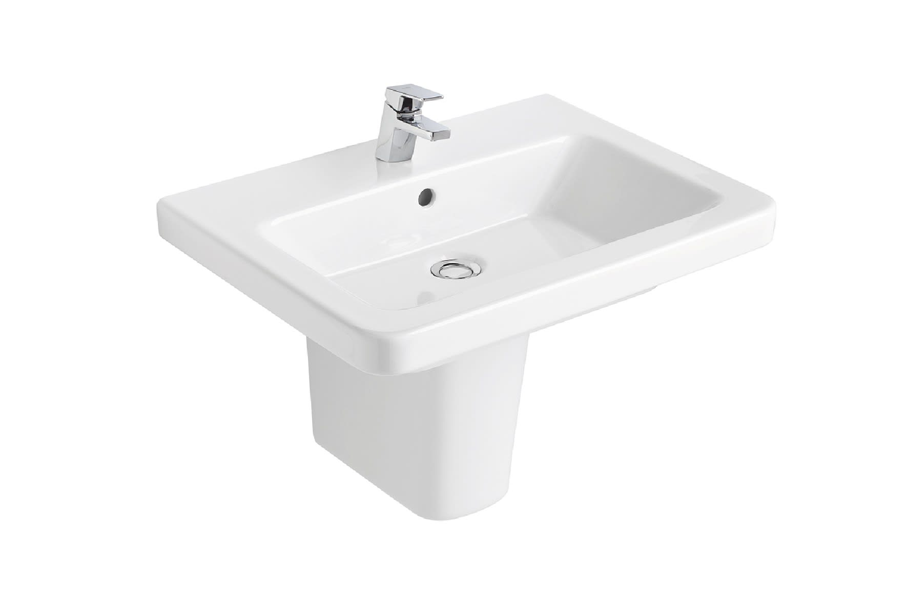 Semi-pedestal Sink 600x450mm Gala Street Square GALA - GroupSumi ...