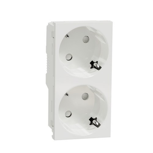 Schneider Electric Double Schuko Socket Base, Polar White SCHNEIDER ...