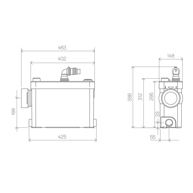 SFA SANITRIT Sanipack Grinder for Wall-Hung Toilets - GroupSumi | GroupSumi