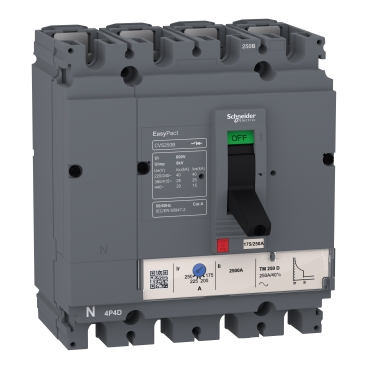 Disjuntor 4P/4R Easypact CVS250B TM250D Schneider Electric SCHNEIDER ...