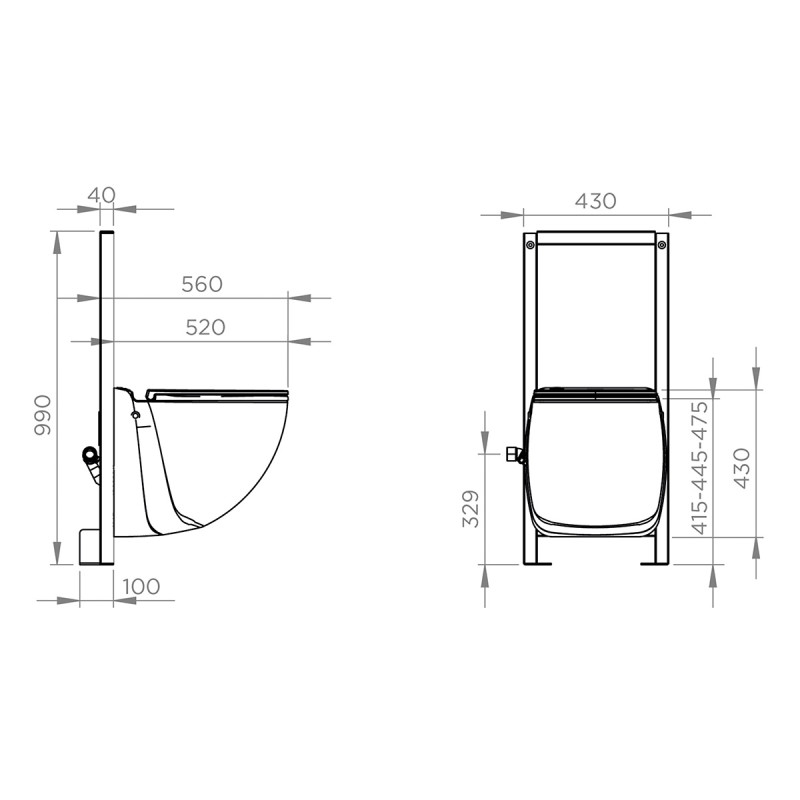 SFA SANITRIT Ramme med toiletknuser Sanicompact Comfort+ - GroupSumi ...
