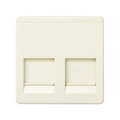 SIMON Flat Voice/Data Plate 2 RJ45 AMP Connectors Ivory - GroupSumi ...