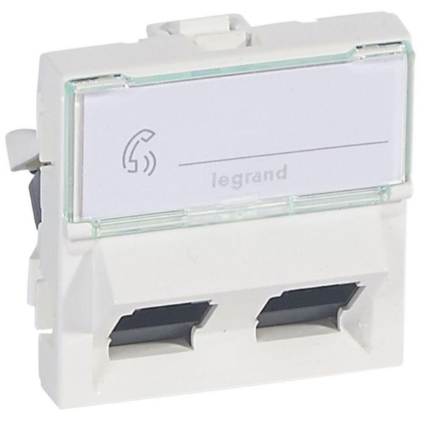 Prise double RJ45 Cat 6 UTP 45° 2 modules blanc Legrand Mosaic LEGRAND ...