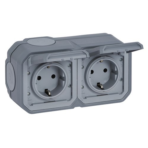 LEGRAND Plexo IP55 Double Socket Outlet Horizontal Grey - GroupSumi ...