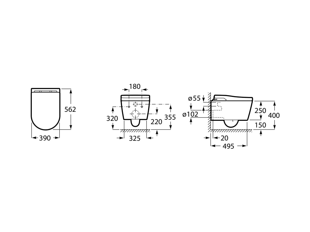 Roca In-Wash Inspira Wall-Hung Smart Toilet Rimless ROCA - GroupSumi ...