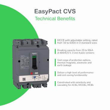 Disjuntor 4P/4R Easypact CVS160B TM125D Schneider Electric SCHNEIDER ...