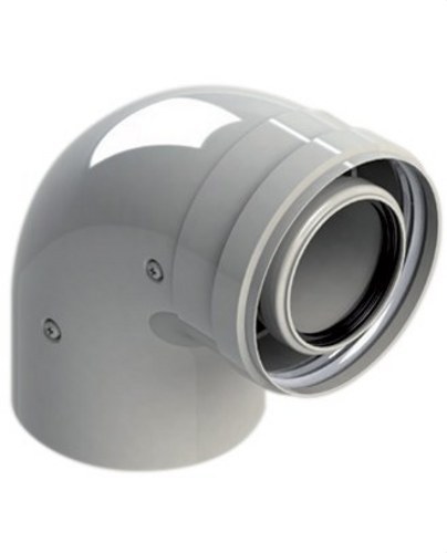 Codo chimenea 90º 60/100 macho-hembra PP/Acero lacado FIG - GroupSumi | GroupSumi
