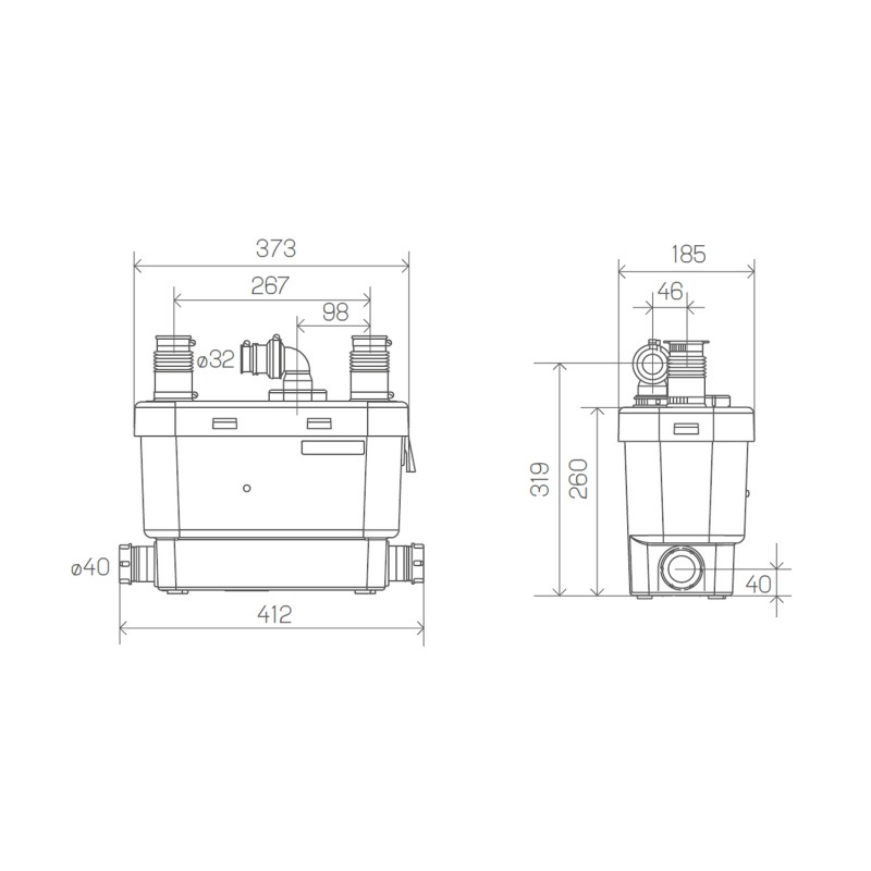 SFA SANITRIT SANIVITE Kitchen & Utility Room Evacuation Pump ...